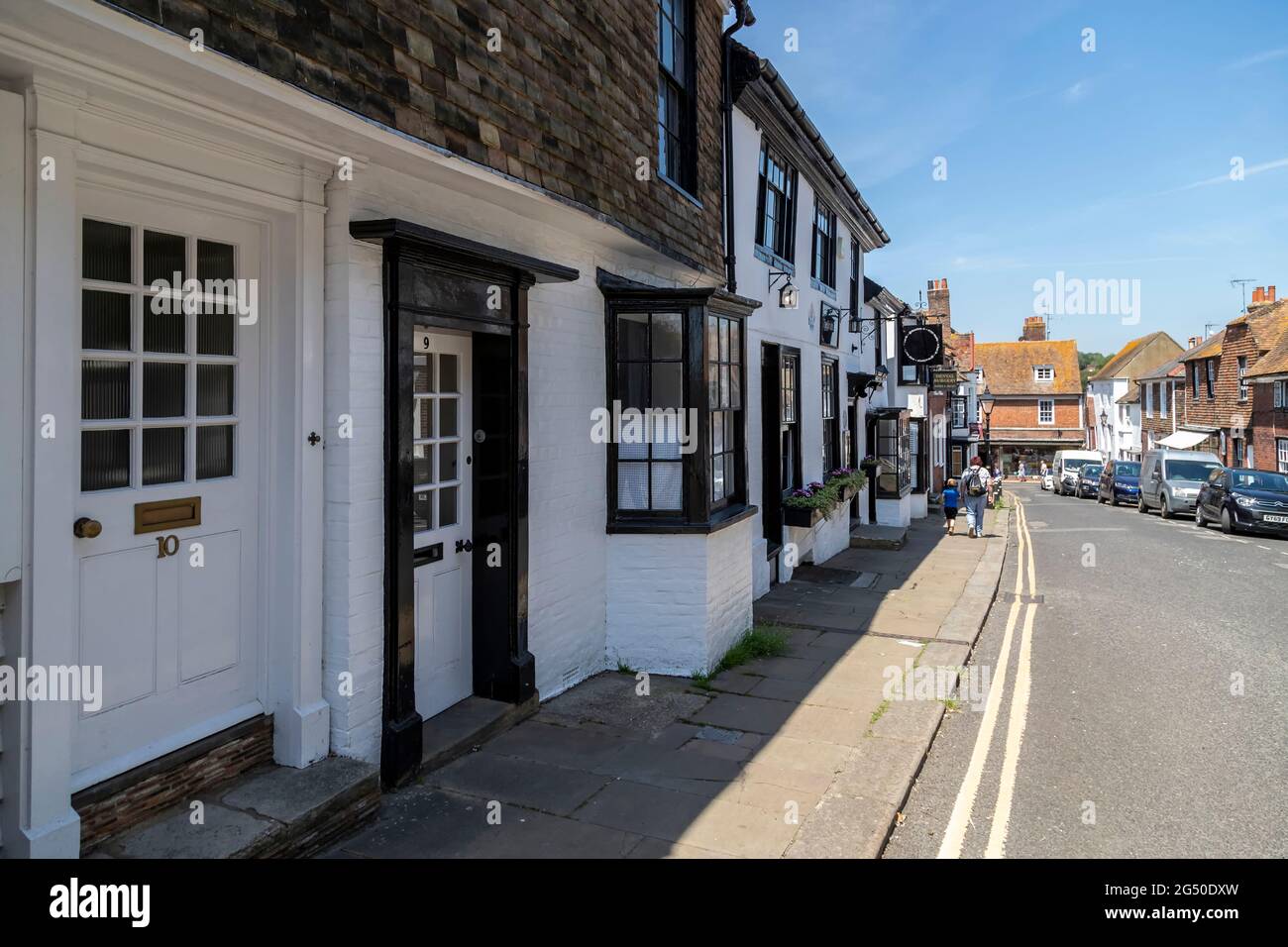 View down East st towards the Hight street, Rye, West Sussex, England ...
