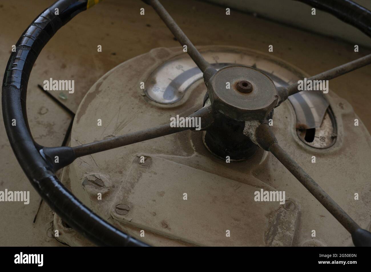 Closeup shot of a rusty weathered ship wheel Stock Photo - Alamy