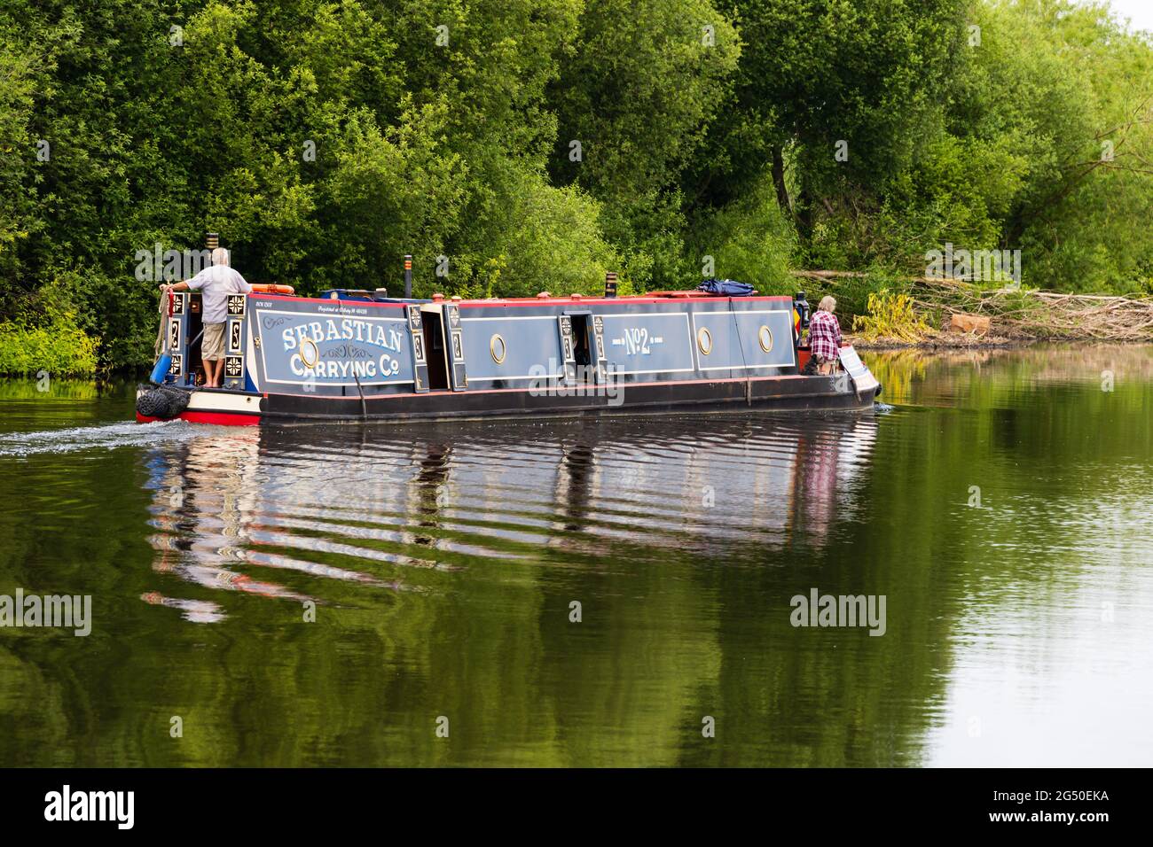 Barge cruising on the canal hi-res stock photography and images - Alamy