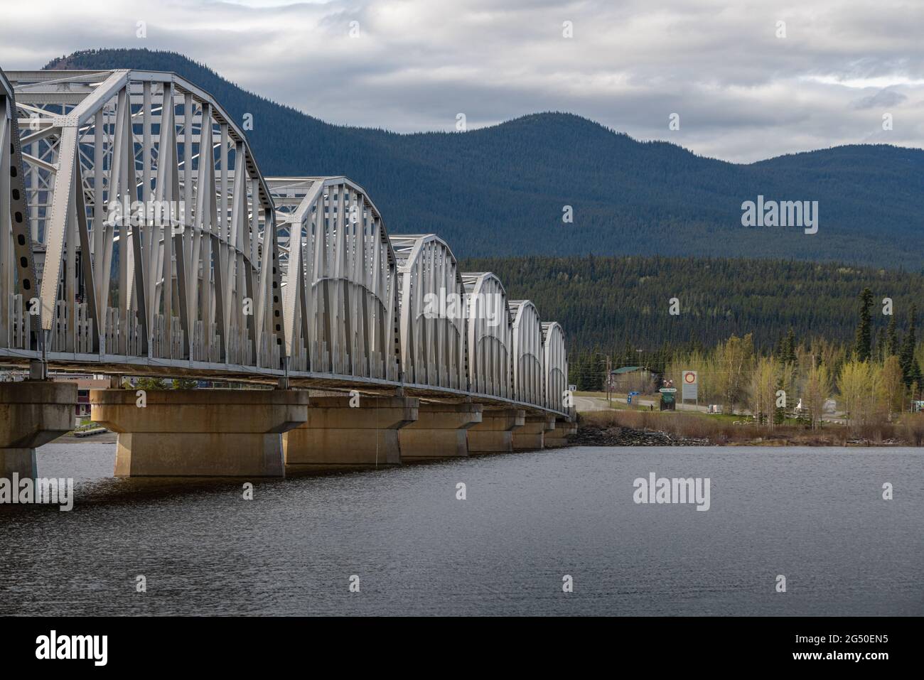 Nisutlin Bay Bridge large man made structure steel bridge in township ...