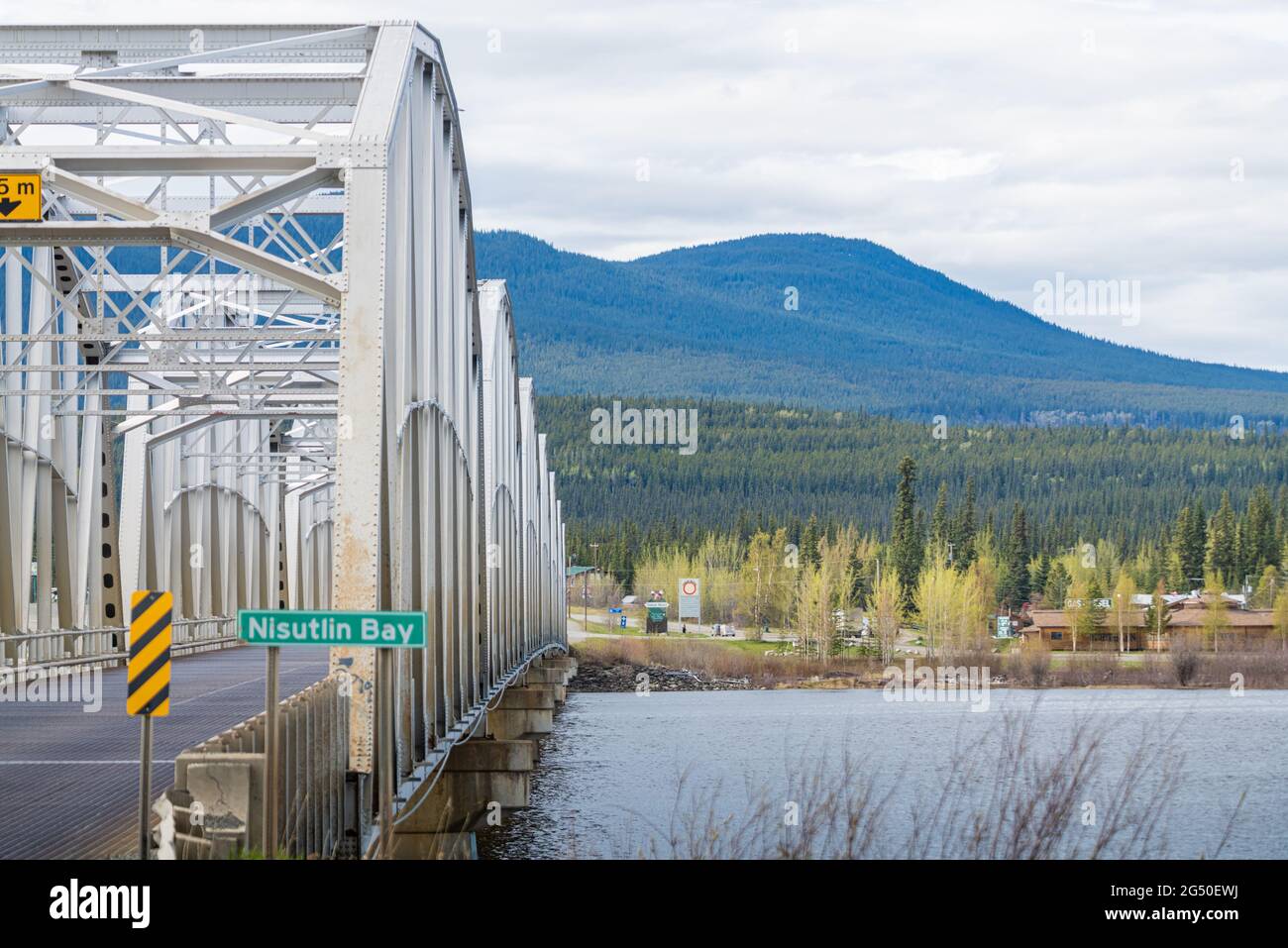 Nisutlin Bay Bridge large man made structure steel bridge in township ...