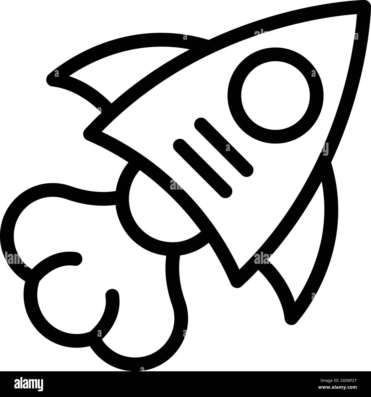 Startup rocket marketing icon. Outline Startup rocket marketing vector ...