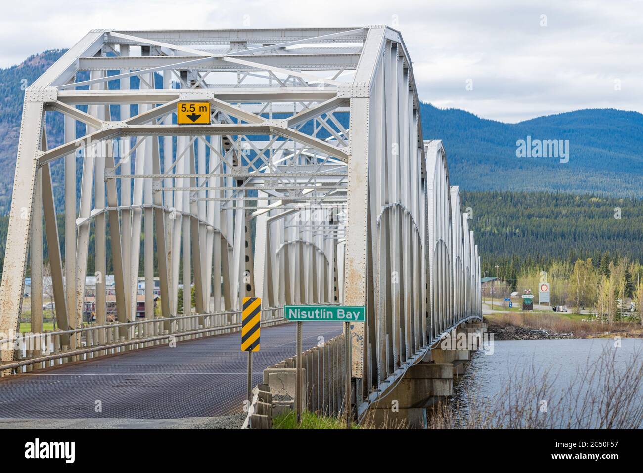 Nisutlin Bay Bridge large man made structure steel bridge in township ...