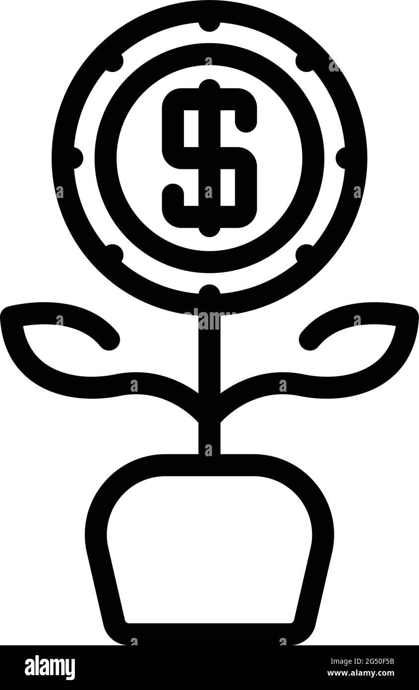 Money plant icon. Outline Money plant vector icon for web design ...