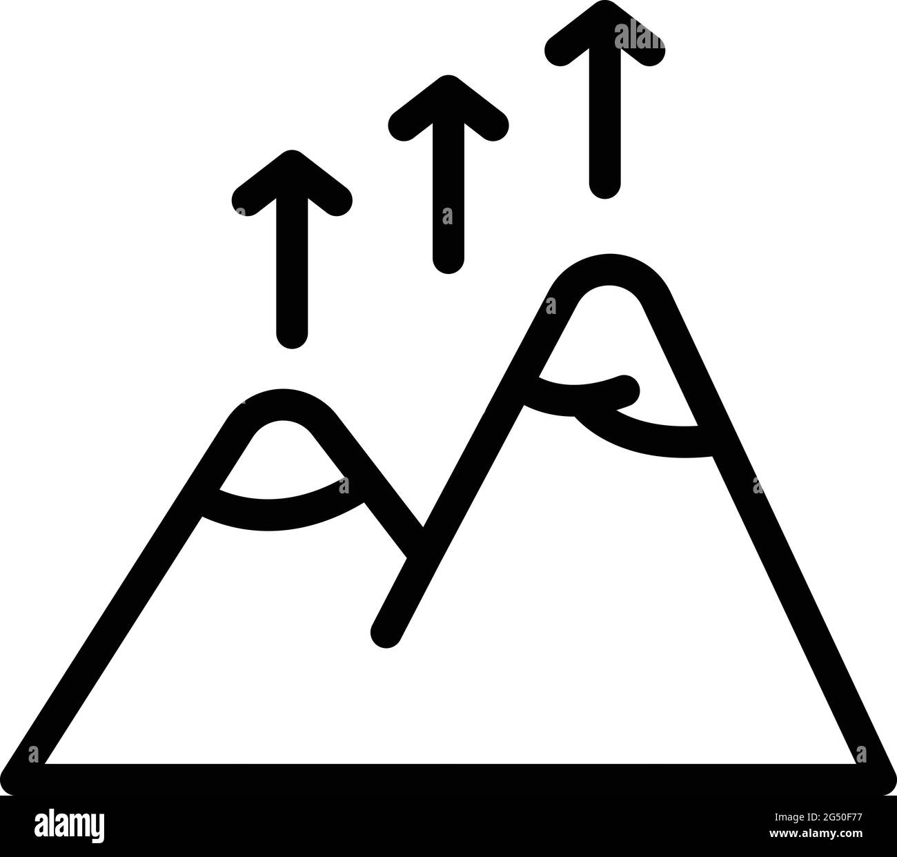 Mountains growing icon. Outline Mountains growing vector icon for web ...