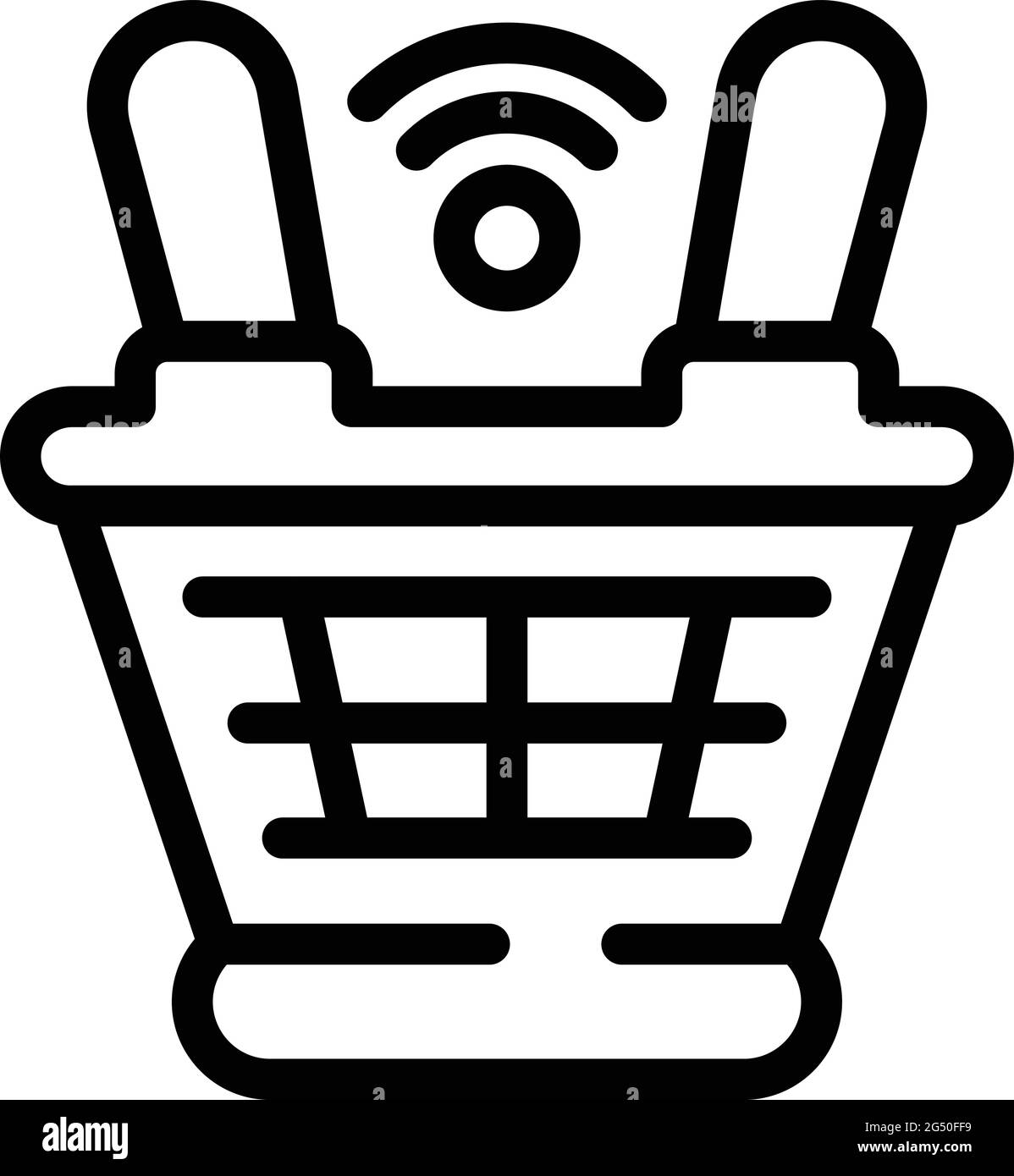 Online shop basket icon. Outline Online shop basket vector icon for web ...