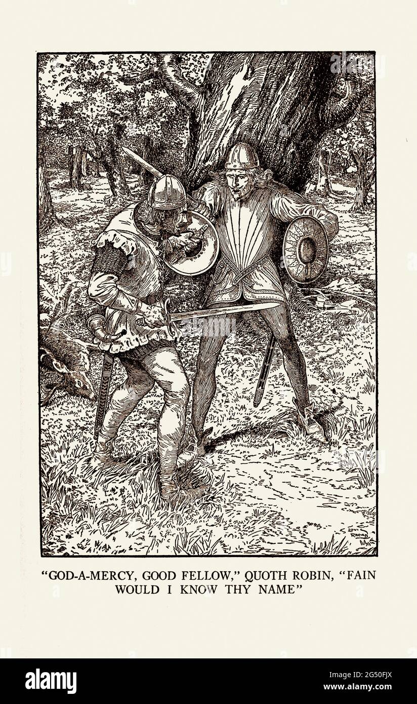 Bold Robin Hood and his outlaw band. Book illustration by Louis Rhead ...