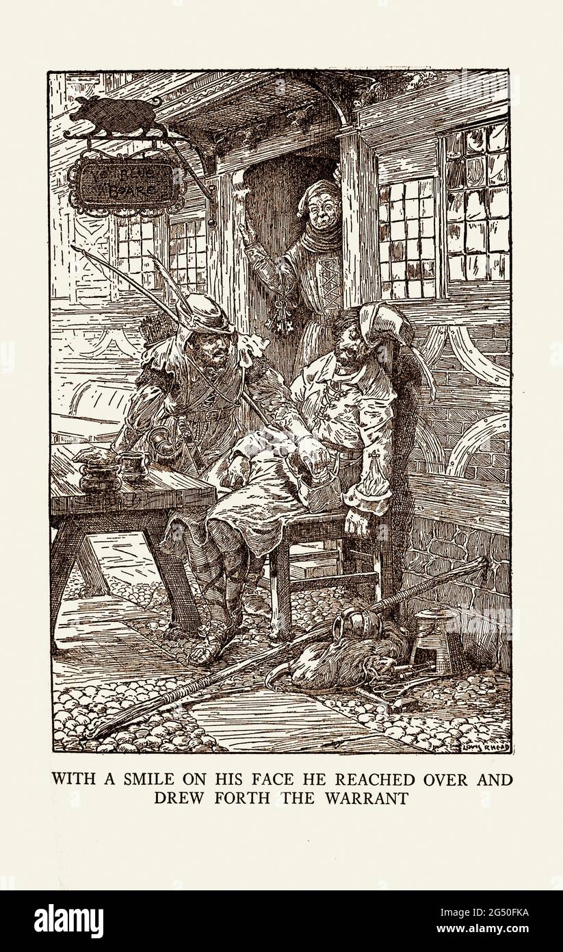 Bold Robin Hood and his outlaw band. Book illustration by Louis Rhead ...