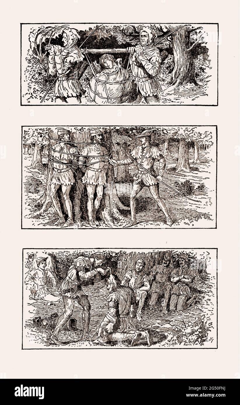 Vintage engraivng of robin hood ballads hi-res stock photography and ...