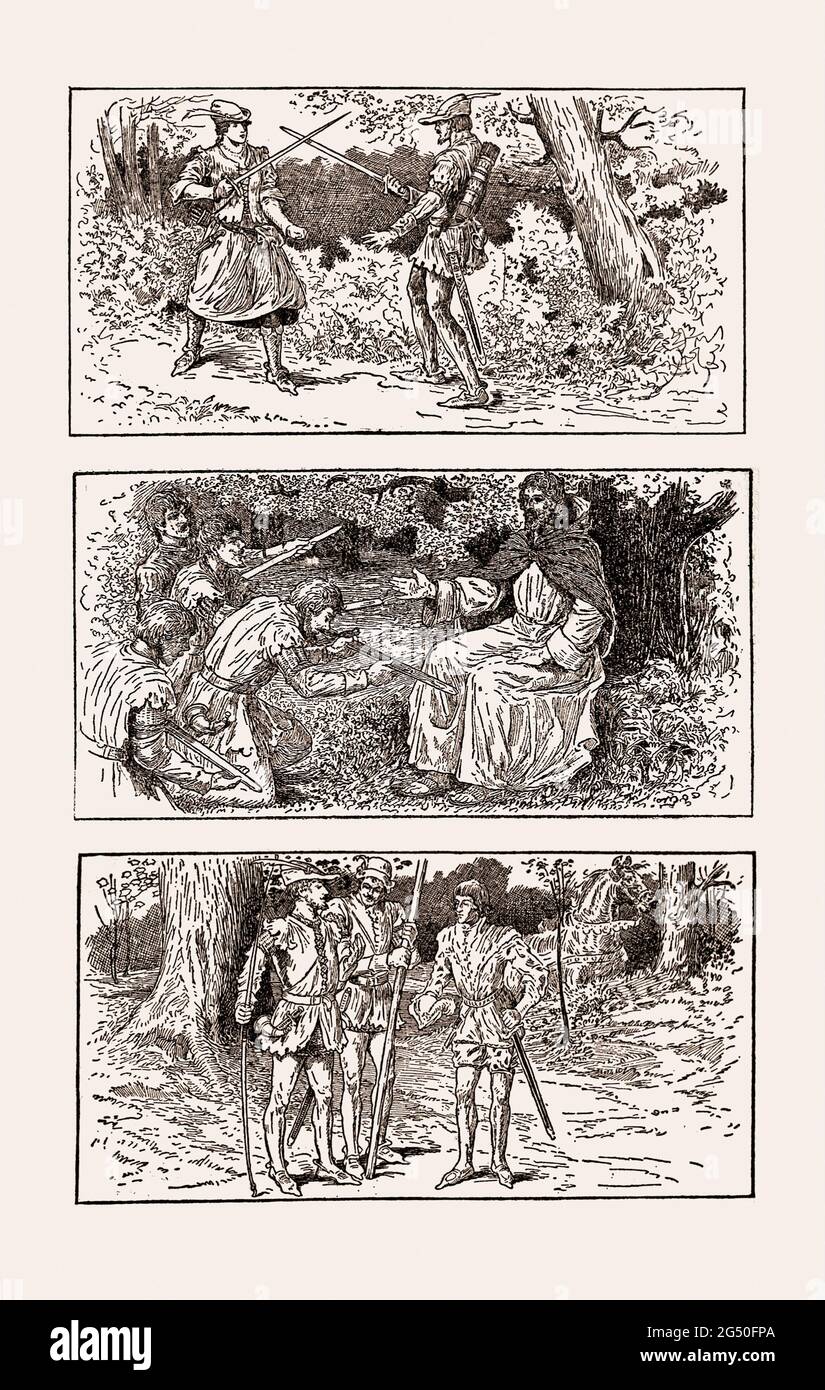 Bold Robin Hood and his outlaw band. Book illustration by Louis Rhead ...