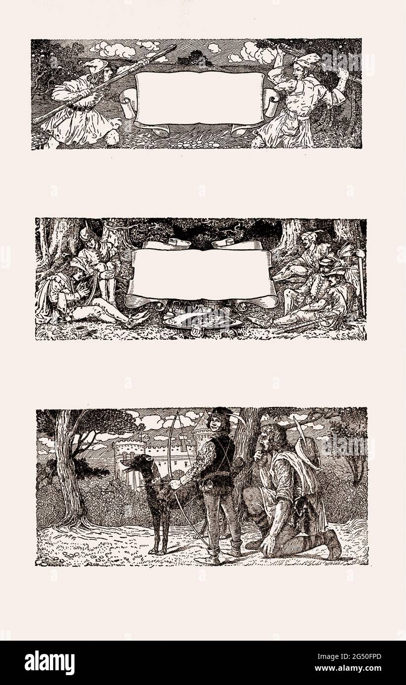 Bold Robin Hood and his outlaw band. Book illustration by Louis Rhead ...