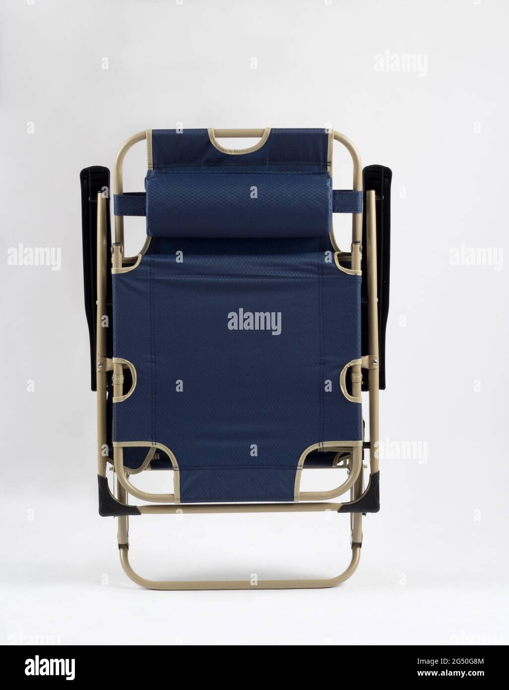 Folded blue beach chair or sunbed isolated on white background Stock ...