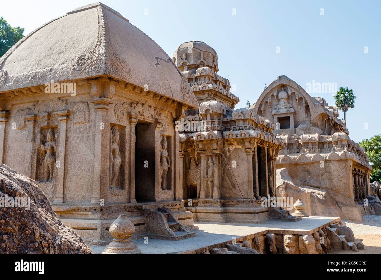 Pancha Rathas (Five Rathas) of Mamallapuram, an Unesco World Heritage ...