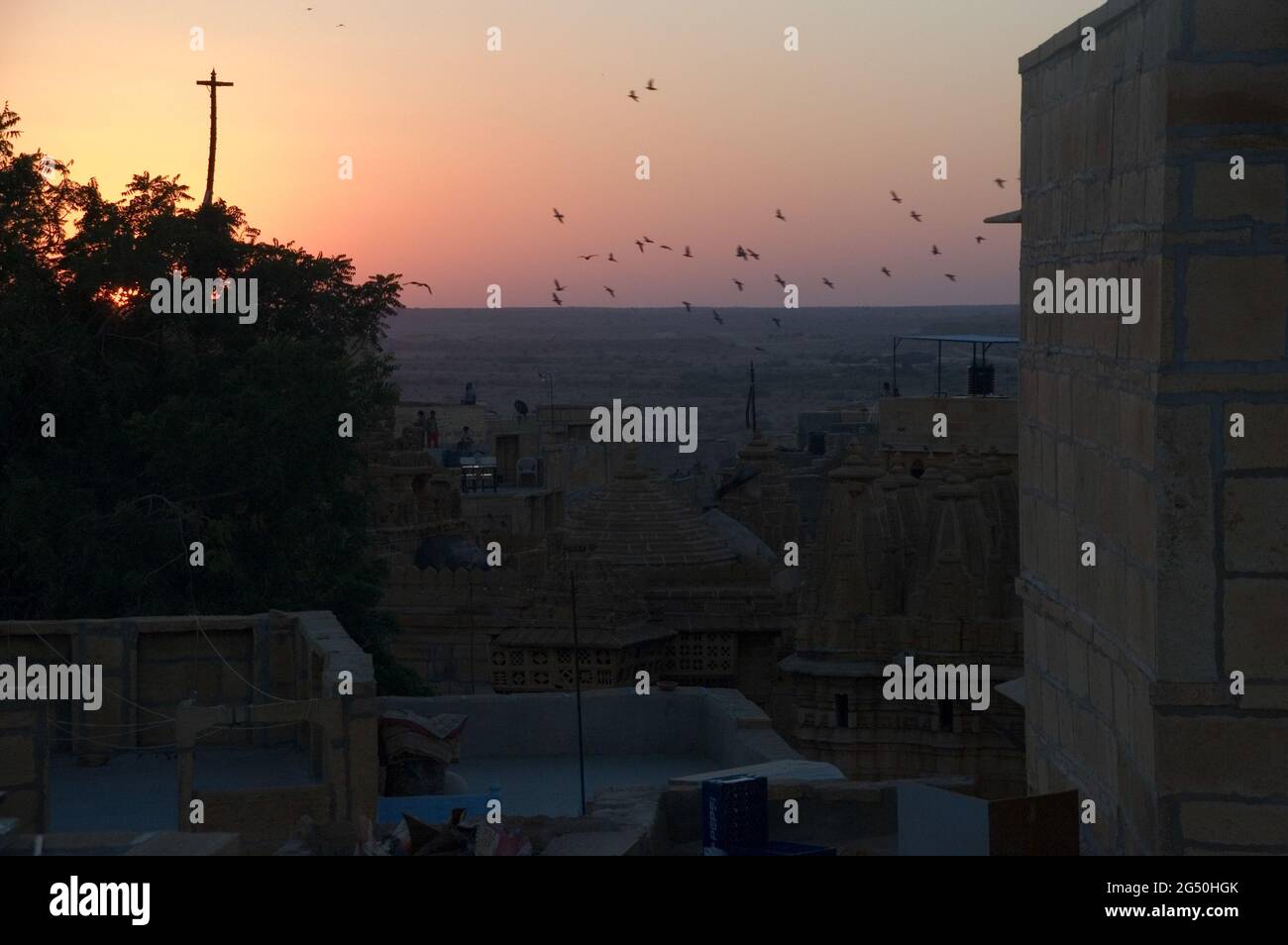 Sunset over Old Fort rooftops Stock Photo - Alamy