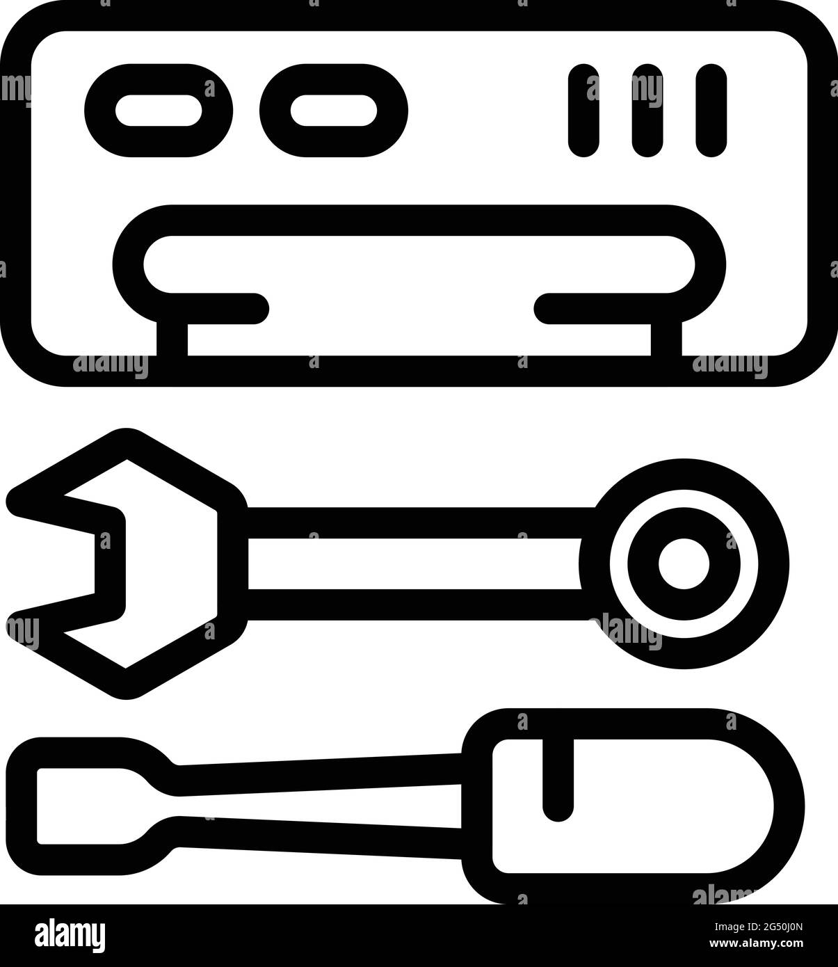 Repair air conditioner tools icon. Outline Repair air conditioner tools ...
