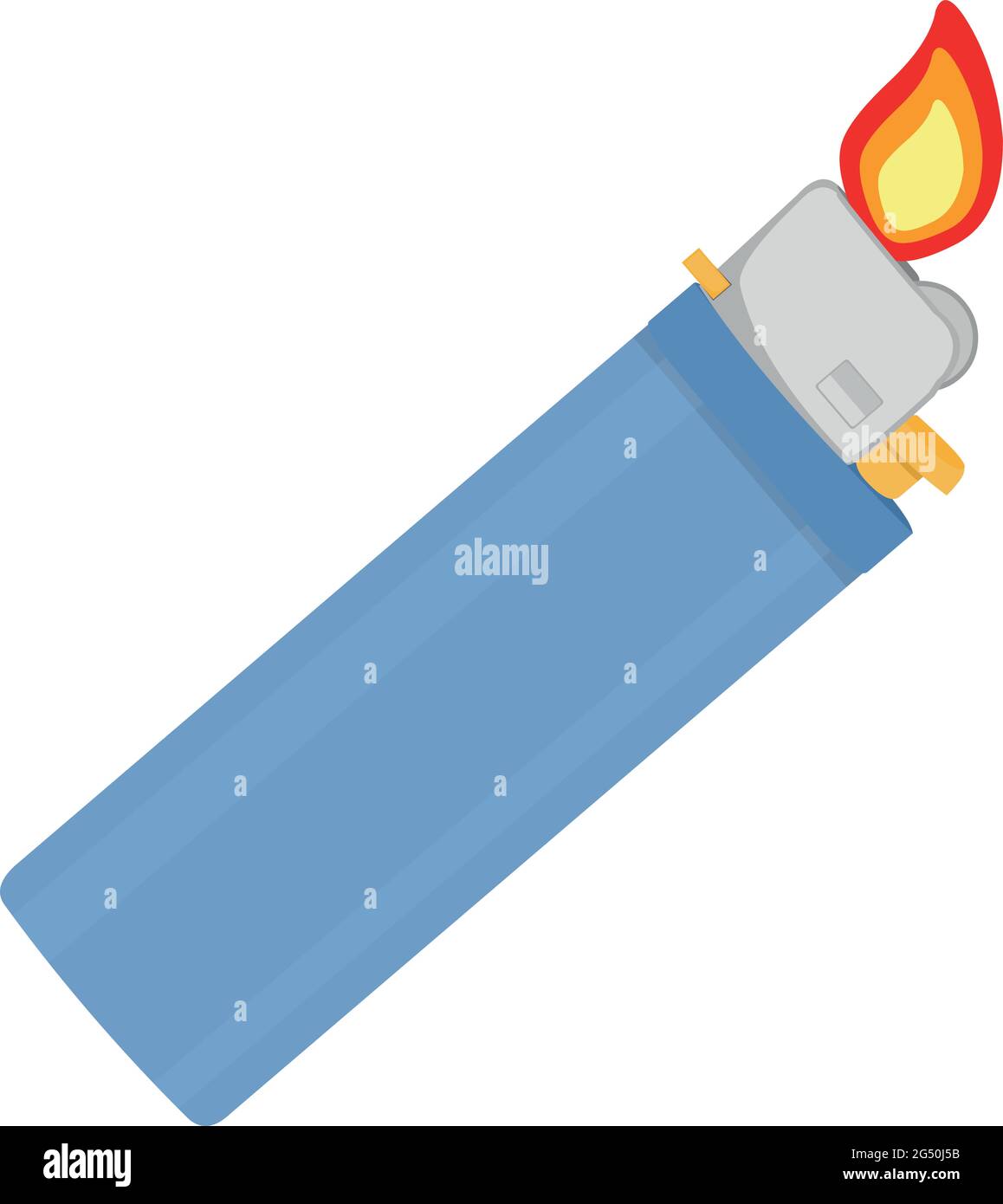 Vector emoticon illustration of a lit lighter with a small flame of ...