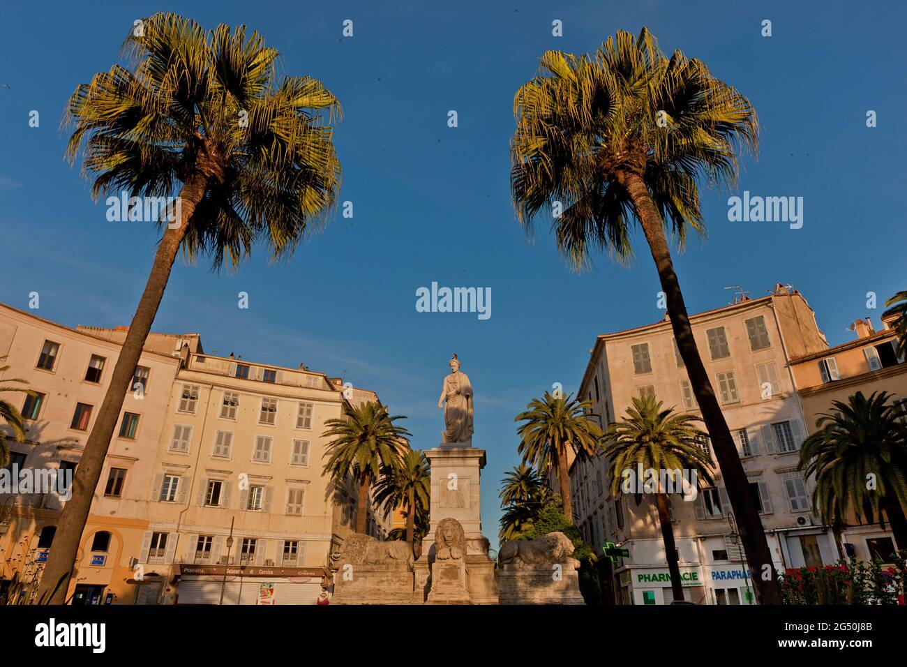 FRANCE. CORSE-DU-SUD (2A) AJACCIO. PLACE FOCH (KNOWN AS PALMS SQUARE ...