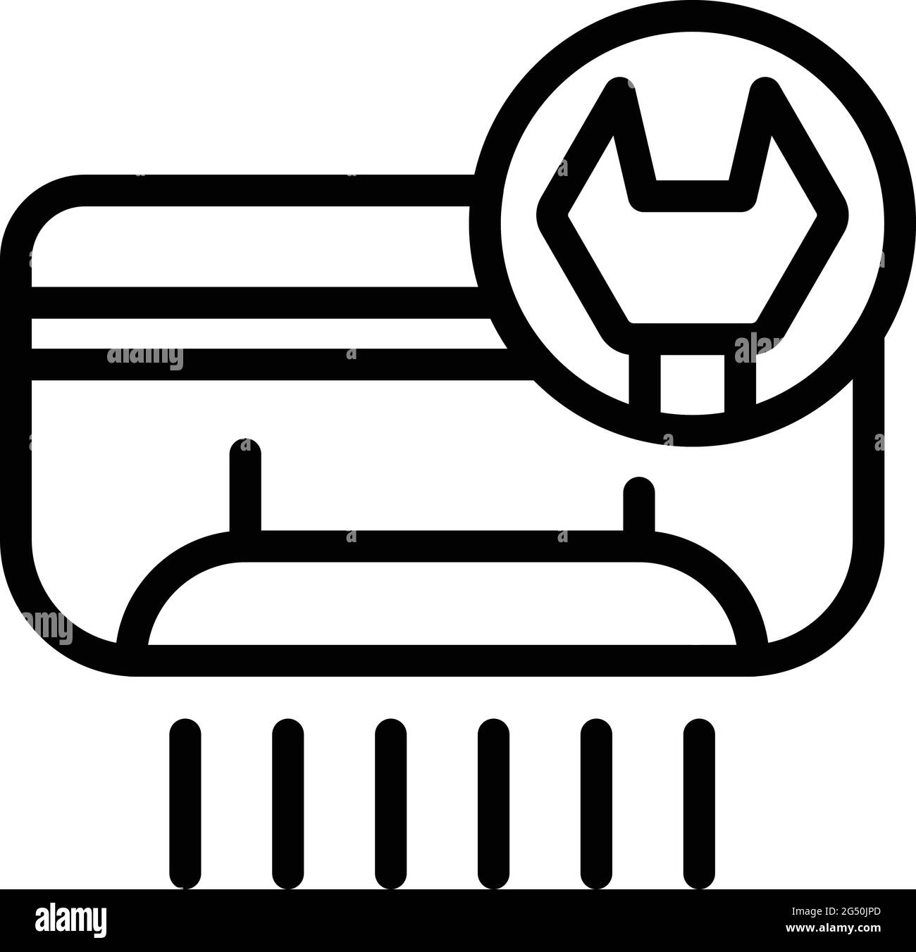 Repair air conditioner compressor icon. Outline Repair air conditioner ...