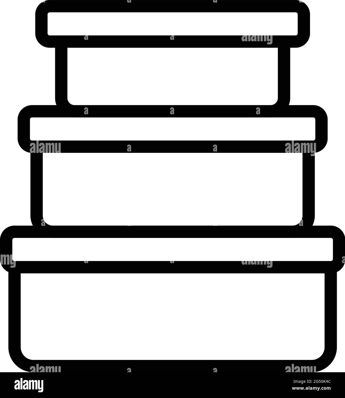 Take away food plastic boxes icon. Outline Take away food plastic boxes ...