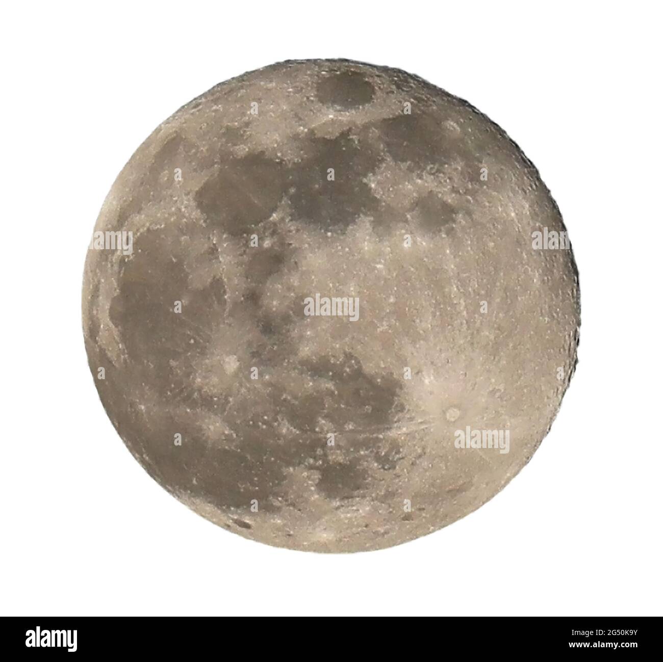 very full moon all in focus with the craters clearly visible on the ...