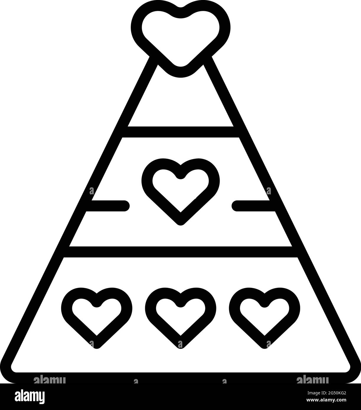 Valentines day party hat icon. Outline Valentines day party hat vector ...