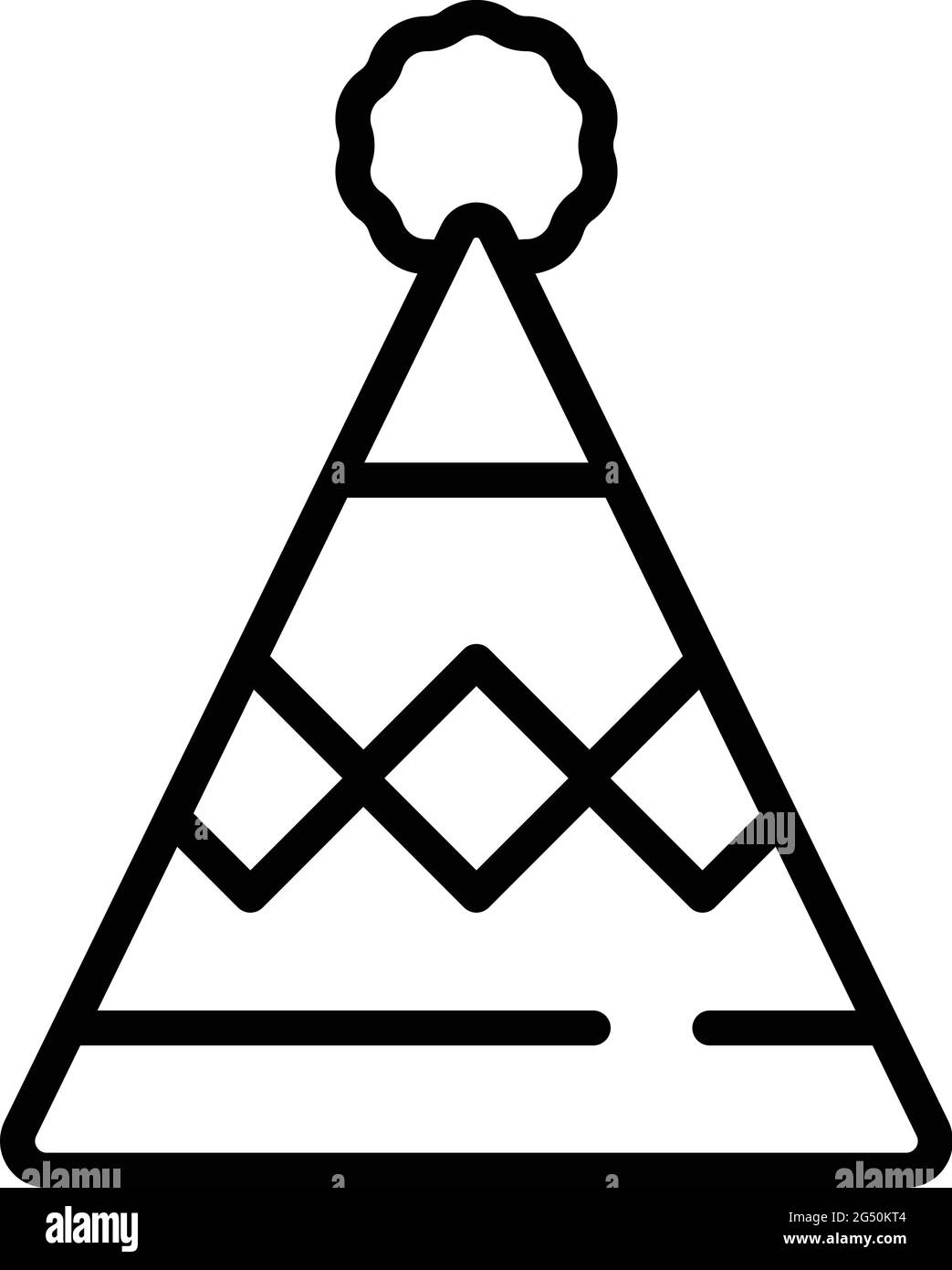 Cake party hat icon. Outline Cake party hat vector icon for web design ...