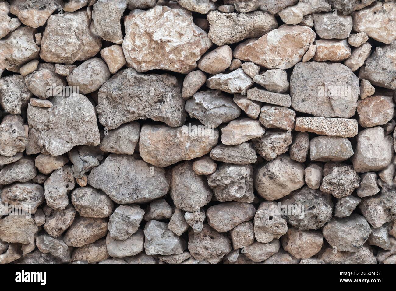 Old outdoor house wall made of rough stones. Front view, seamless ...