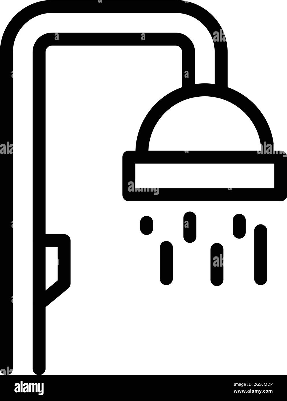 Shower head rain icon. Outline Shower head rain vector icon for web ...