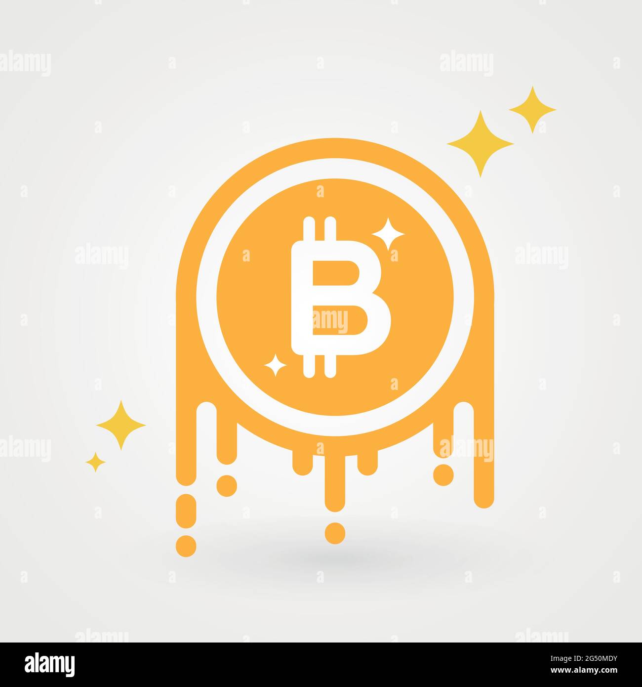 Bitcoin golden physical coin illustration Stock Vector Images - Alamy