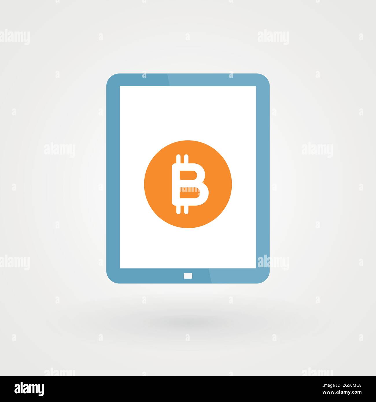 Bitcoin and tablet. Crypto currency concept. Digital currency. Vector ...