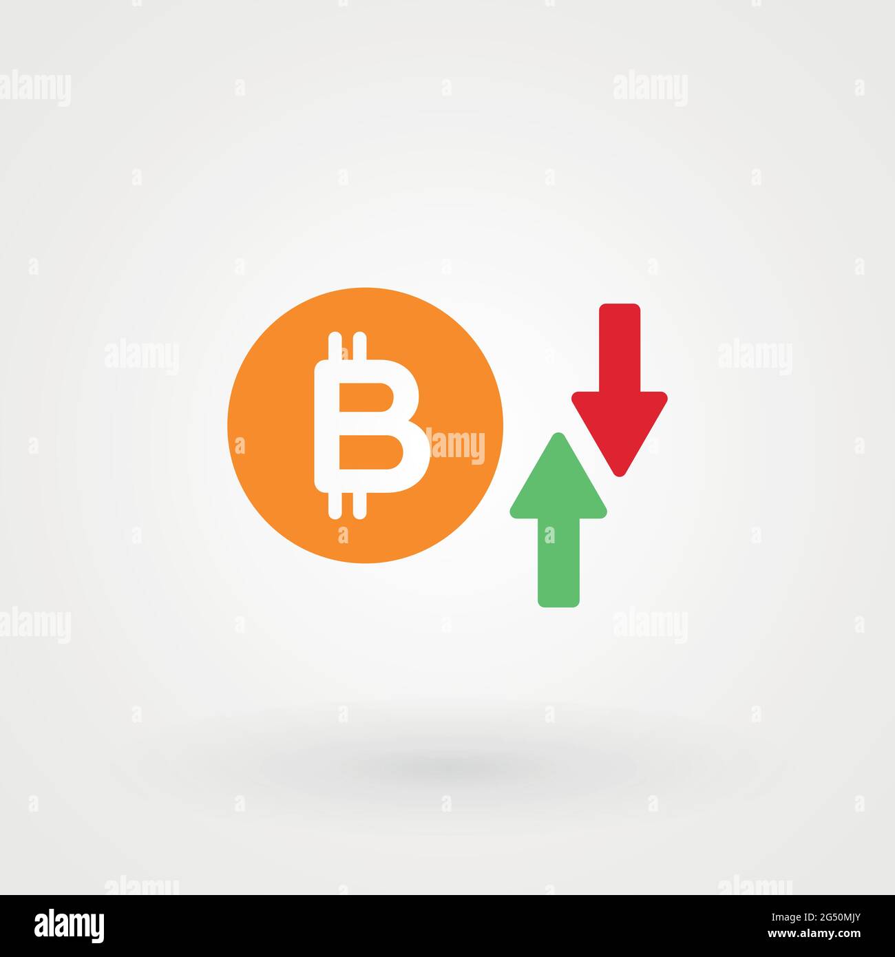 Bitcoin up and down graph. Crypto currency crisis concept. Digital ...