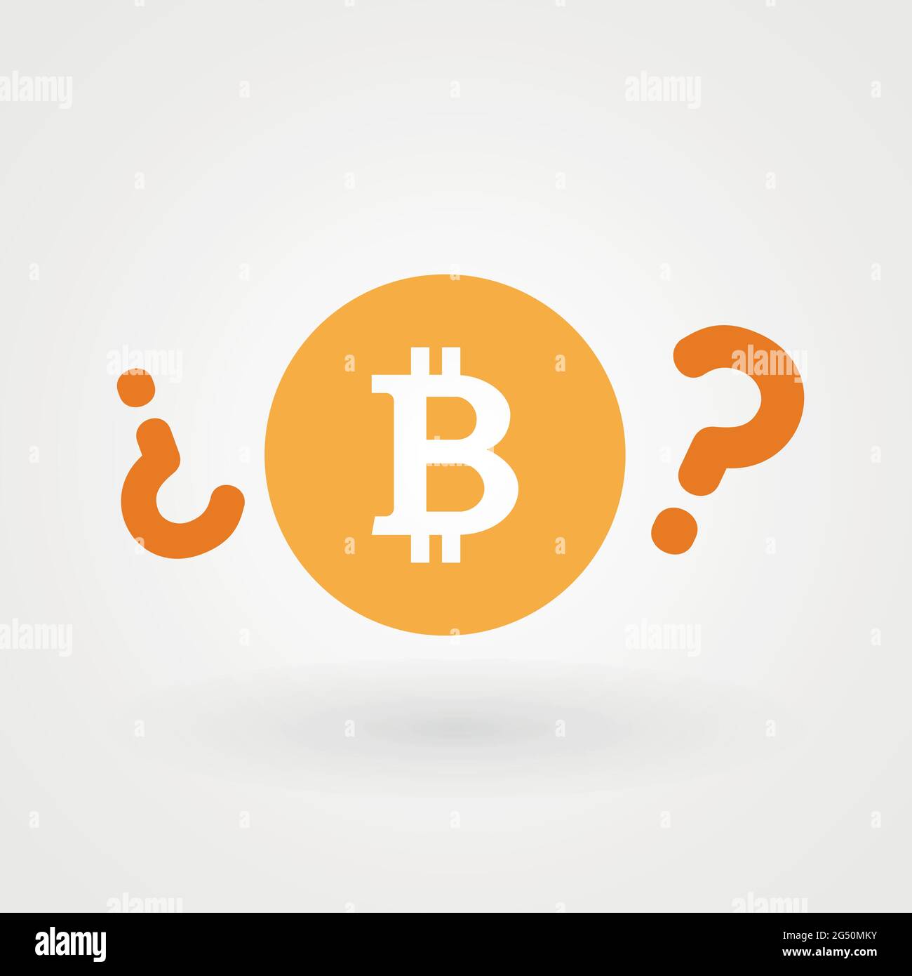 Bitcoin questions. Crypto currency crisis concept. Digital currency risk. Vector illustration ...
