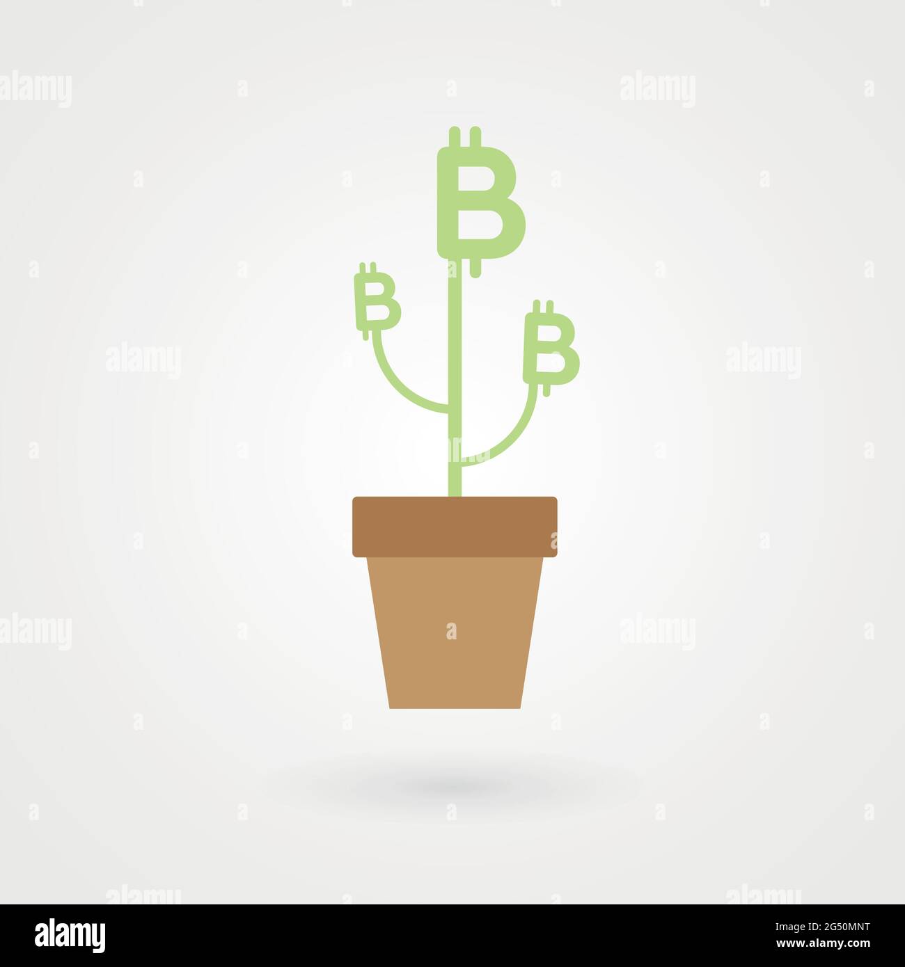 Bitcoin money tree. Financial growth concept. Vector illustration, flat ...