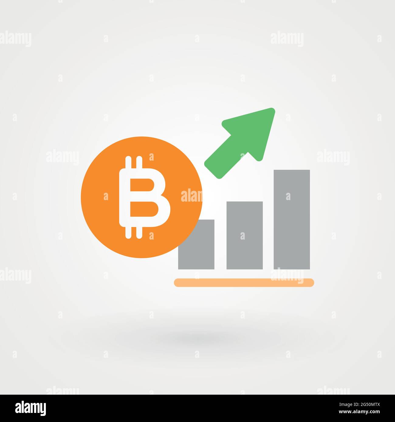 Bitcoin up graph. Crypto currency growth concept. Digital currency ...