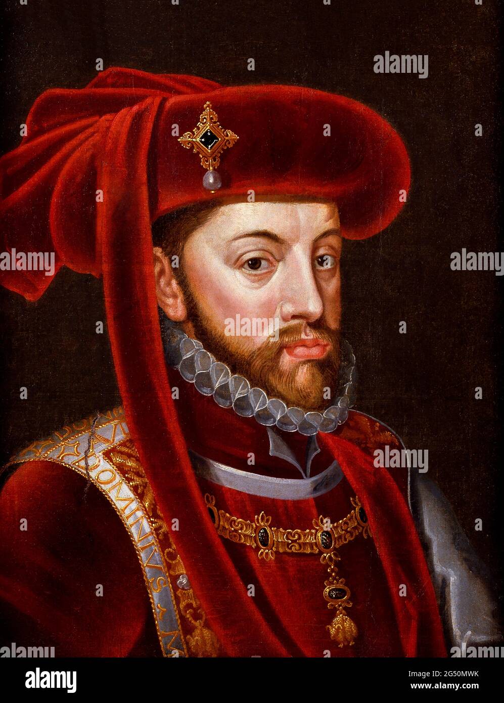 Philip II of Spain, anonymous painting, oil on canvas mounted on panel ...