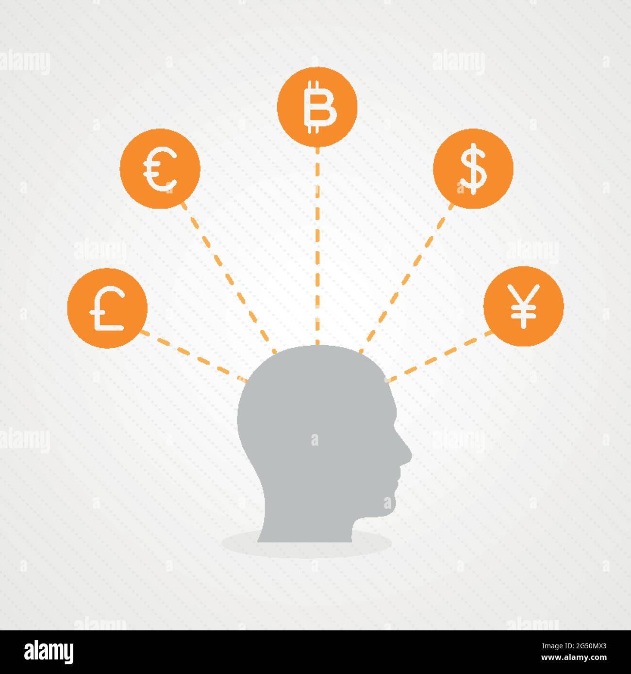 Financial coins with male brain. Economy concept. Digital and physical ...