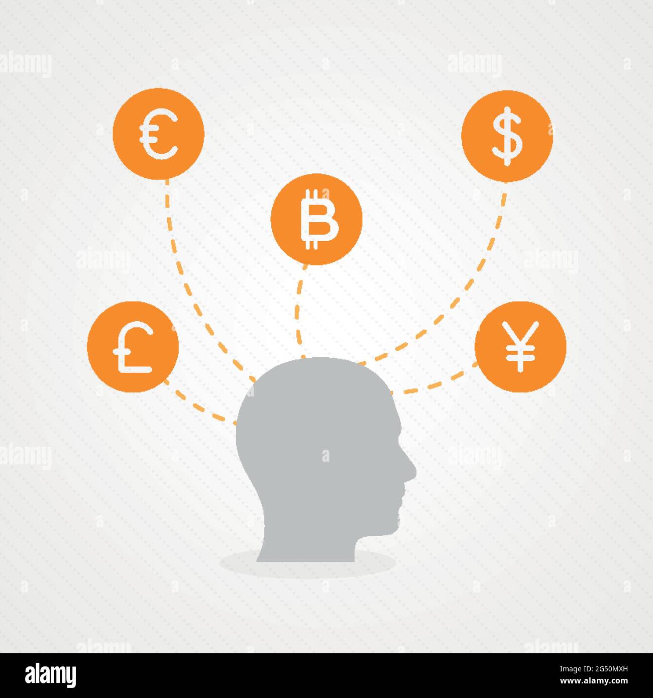 Financial coins with male brain. Economy concept. Digital and physical ...