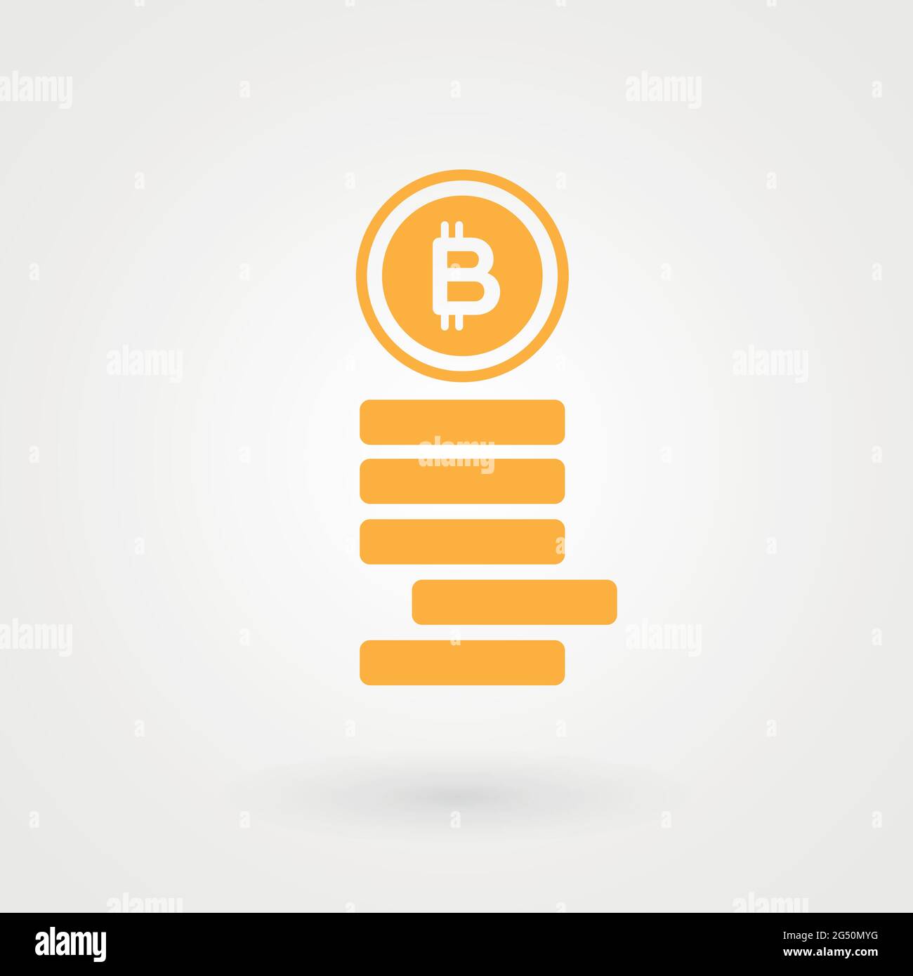 Bitcoin golden physical coin illustration Stock Vector Images - Alamy