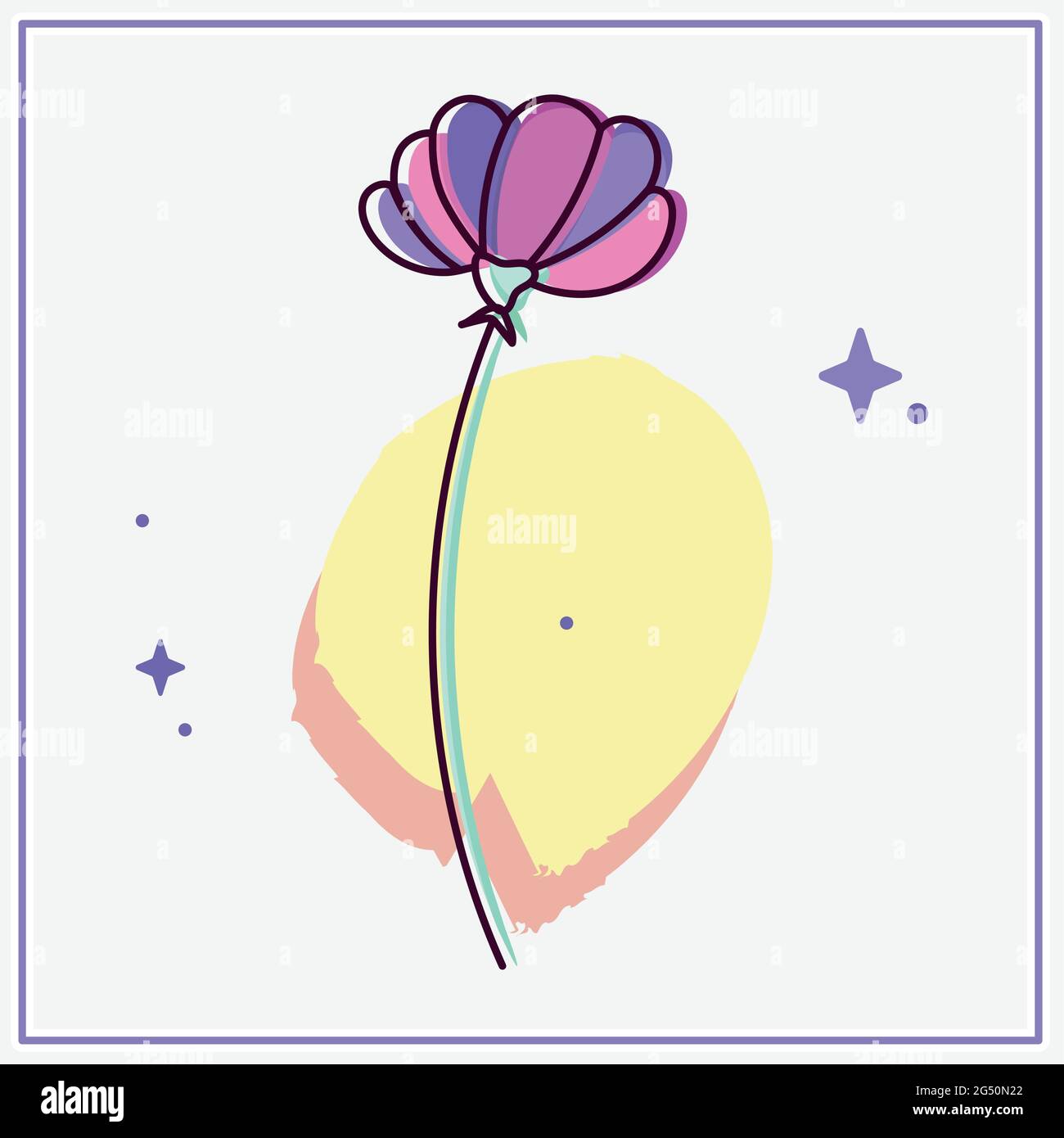 Isolated sketch of a colored flower Stock Vector Image & Art - Alamy