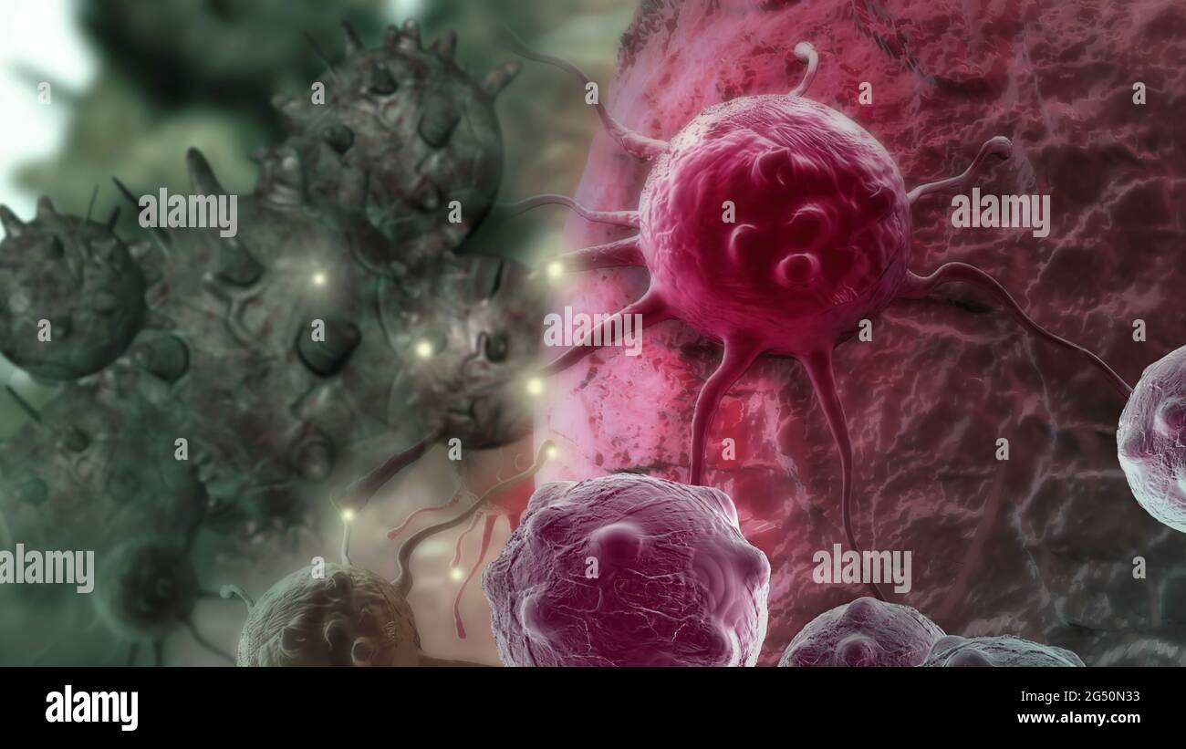3d illustration Of A Damaged And Disintegrating Cancer Cell Stock Photo ...