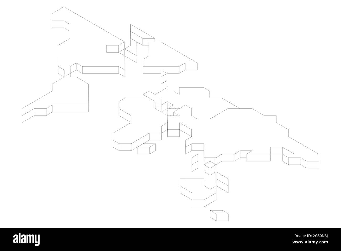 3D isometric map of World Stock Vector Image & Art - Alamy