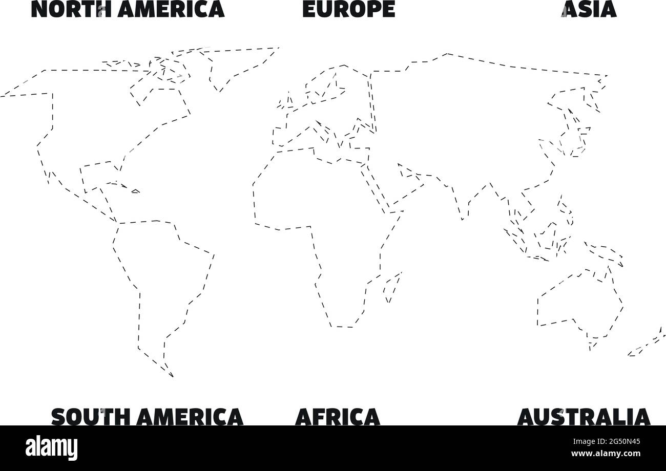 World map divided into continents Stock Vector Images - Alamy