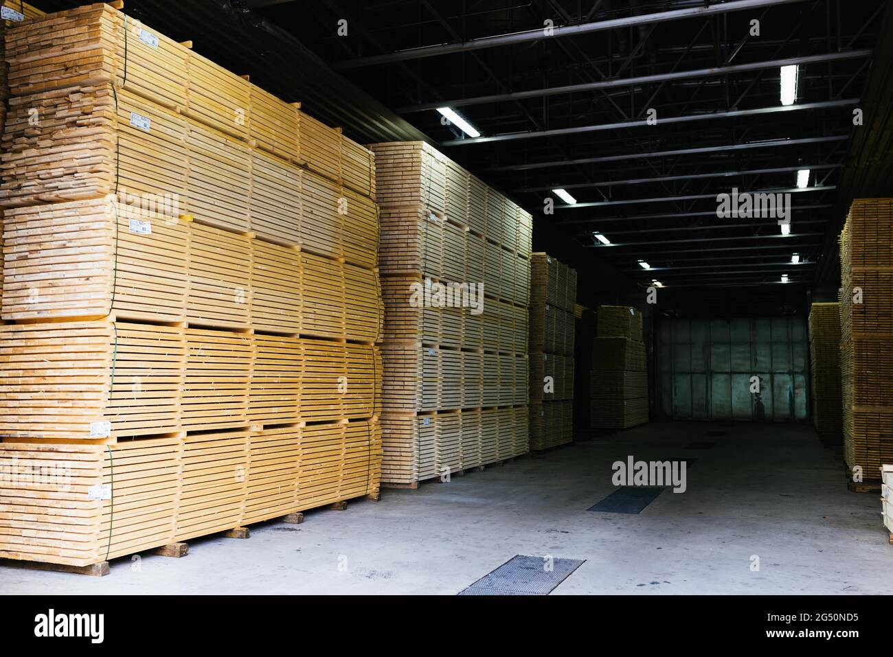 Hausach, Germany. 07th June, 2021. Ready-sawn timber lies in a drying ...