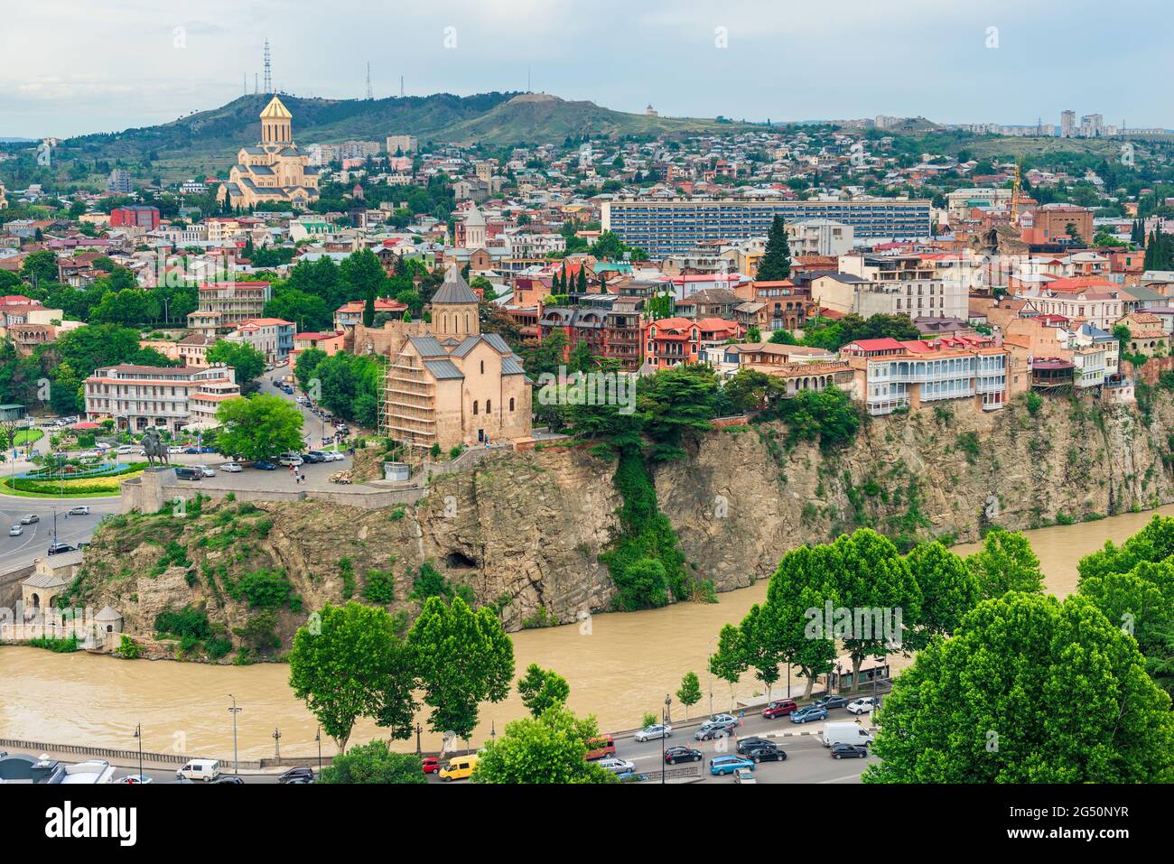 Tbilisi, Georgia. Panoramic beautiful picture of Cityscape Of Summer ...