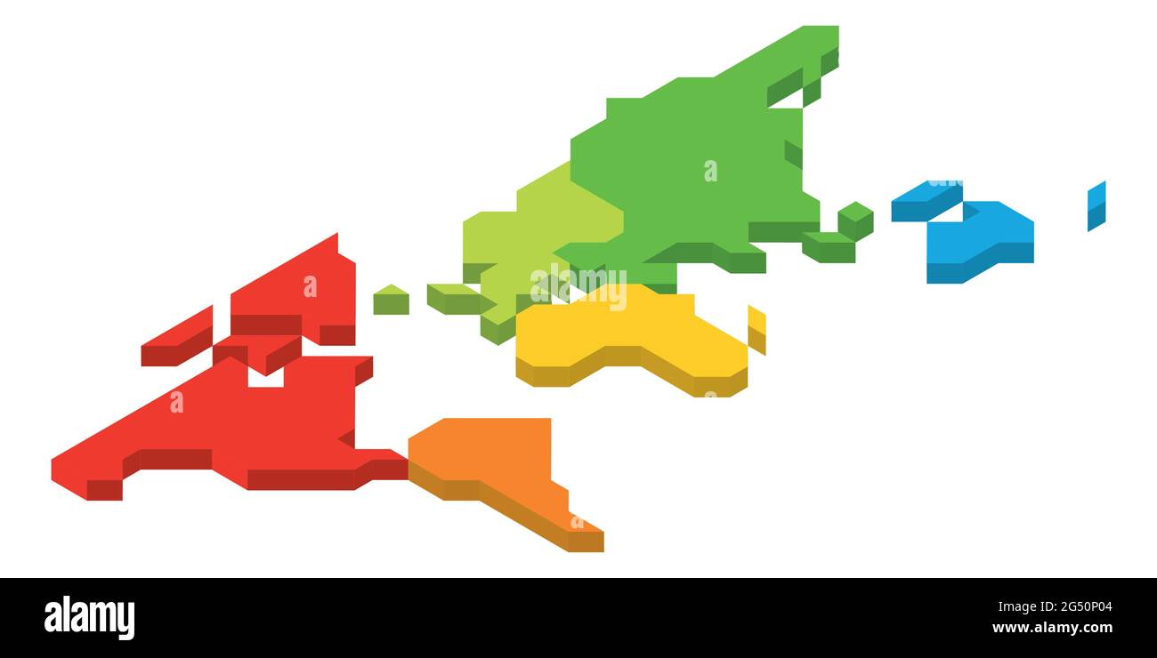 Three dimensional green world map Stock Vector Images - Alamy