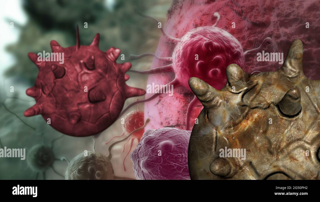 3d illustration Of A Damaged And Disintegrating Cancer Cell Stock Photo ...