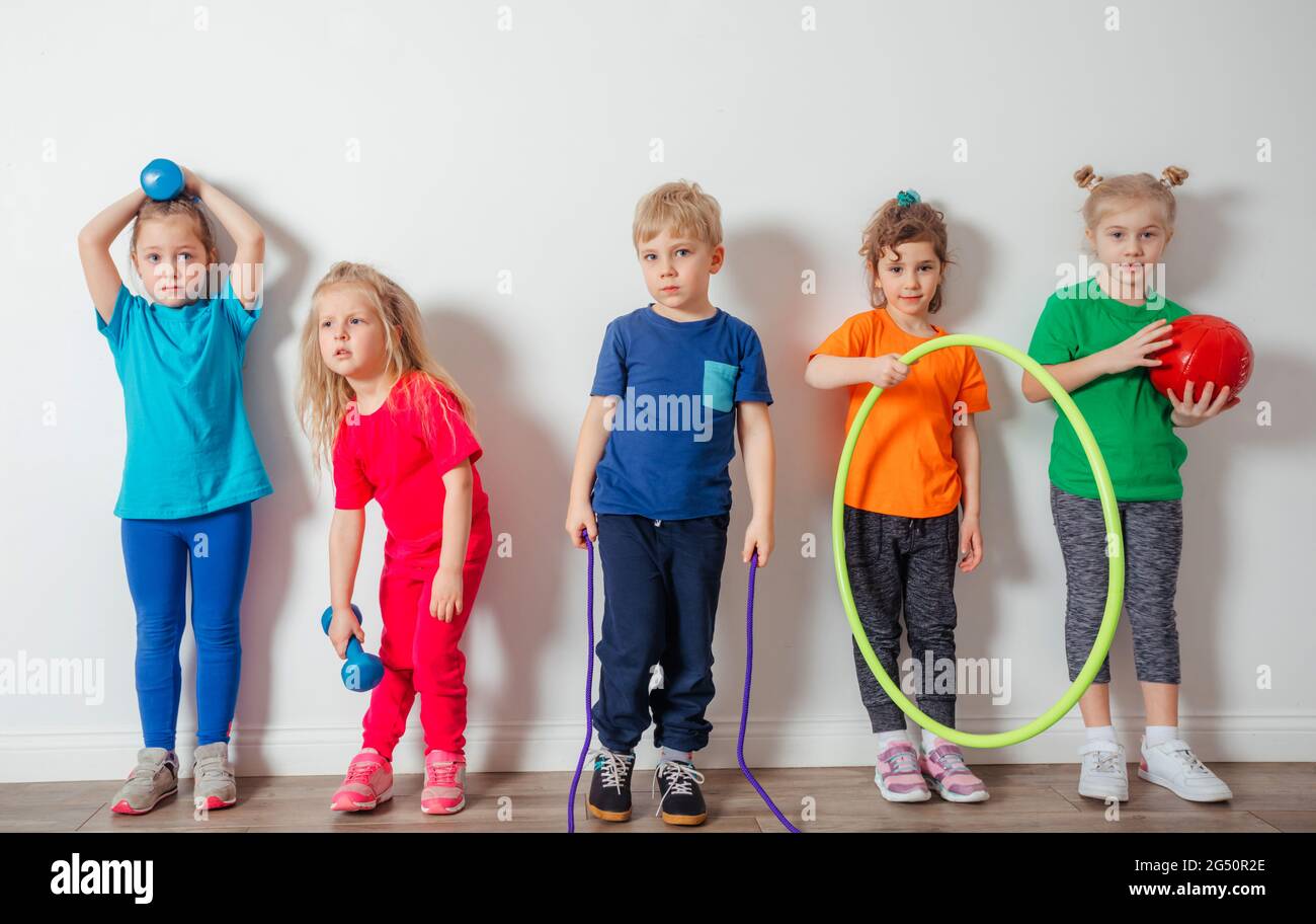 Young children adore doing physical activities at preschool Stock Photo ...