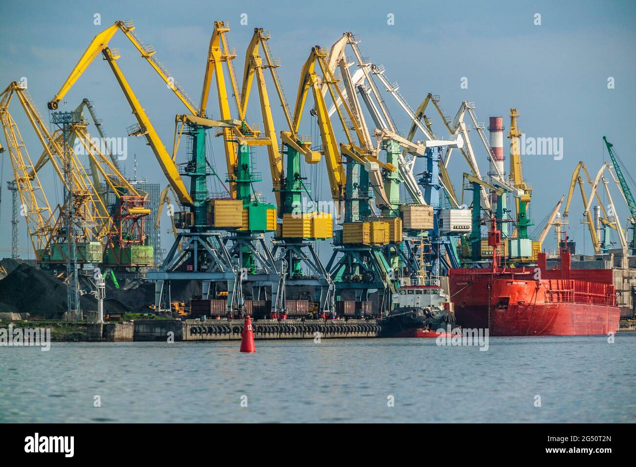 coal loading terminal in the international seaport of Riga, Latvia ...