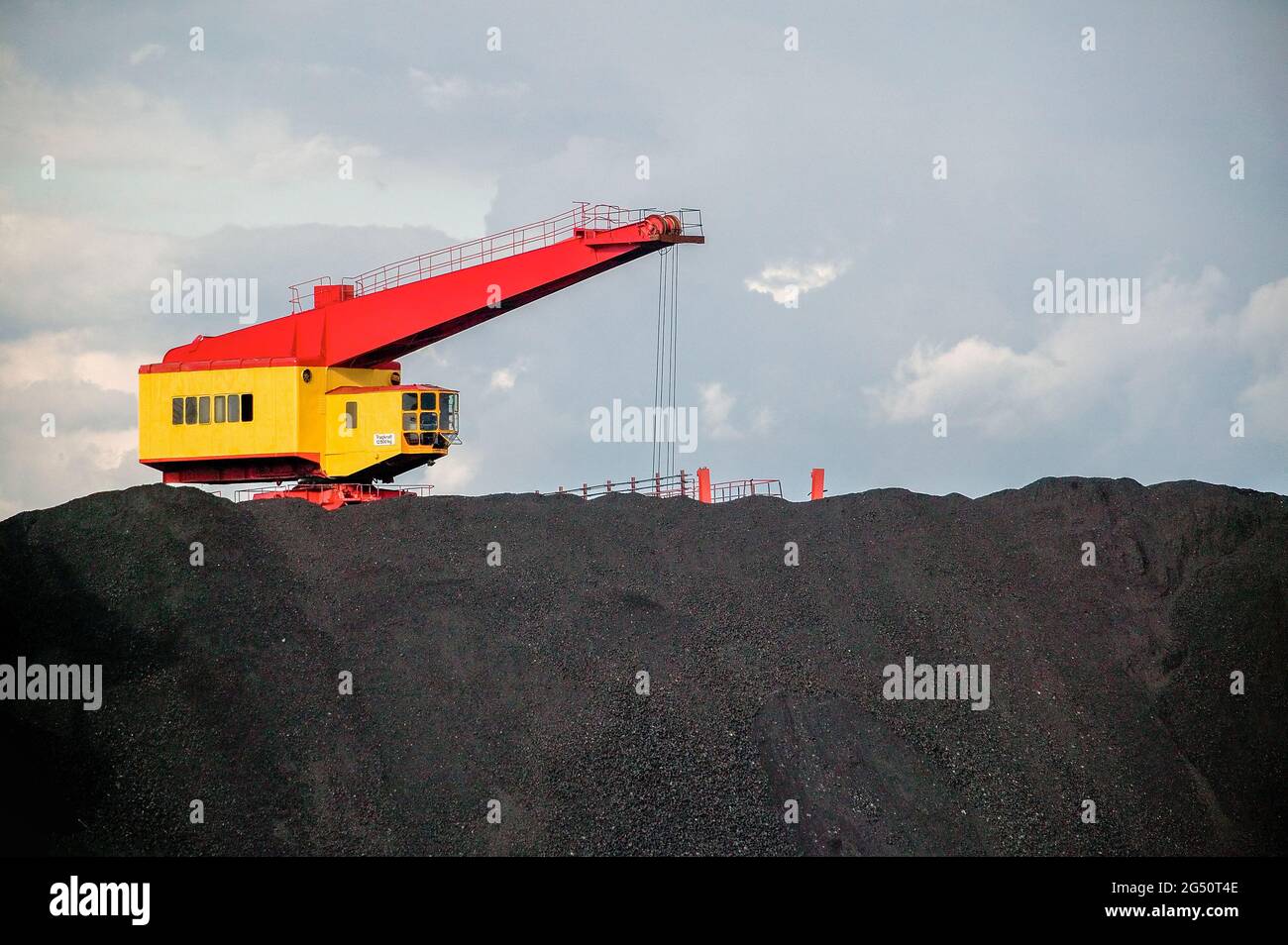 coal loading terminal in the international seaport of Riga, Latvia ...