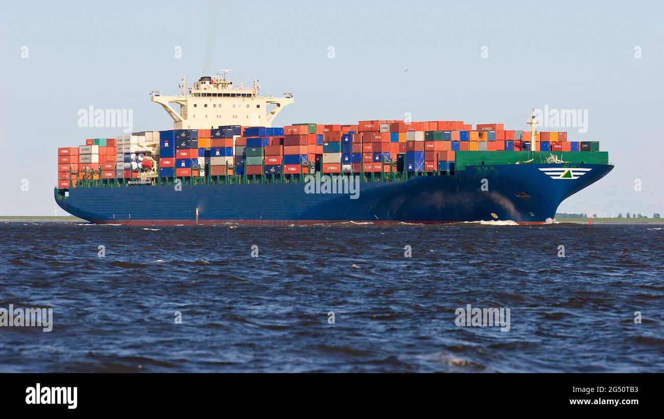 Calm seas with container ship hi-res stock photography and images - Alamy